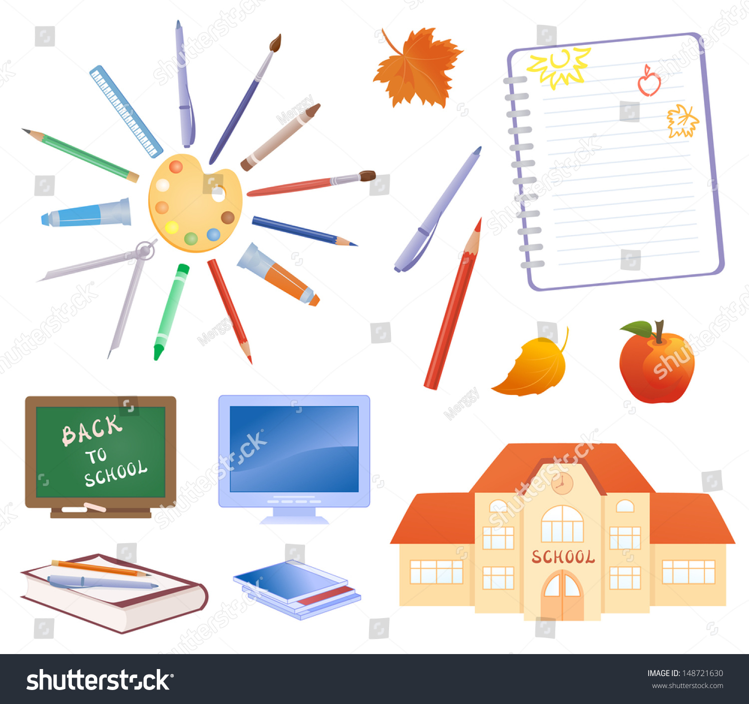 Vector Illustration School Design Elements Stock Vector (Royalty Free ...