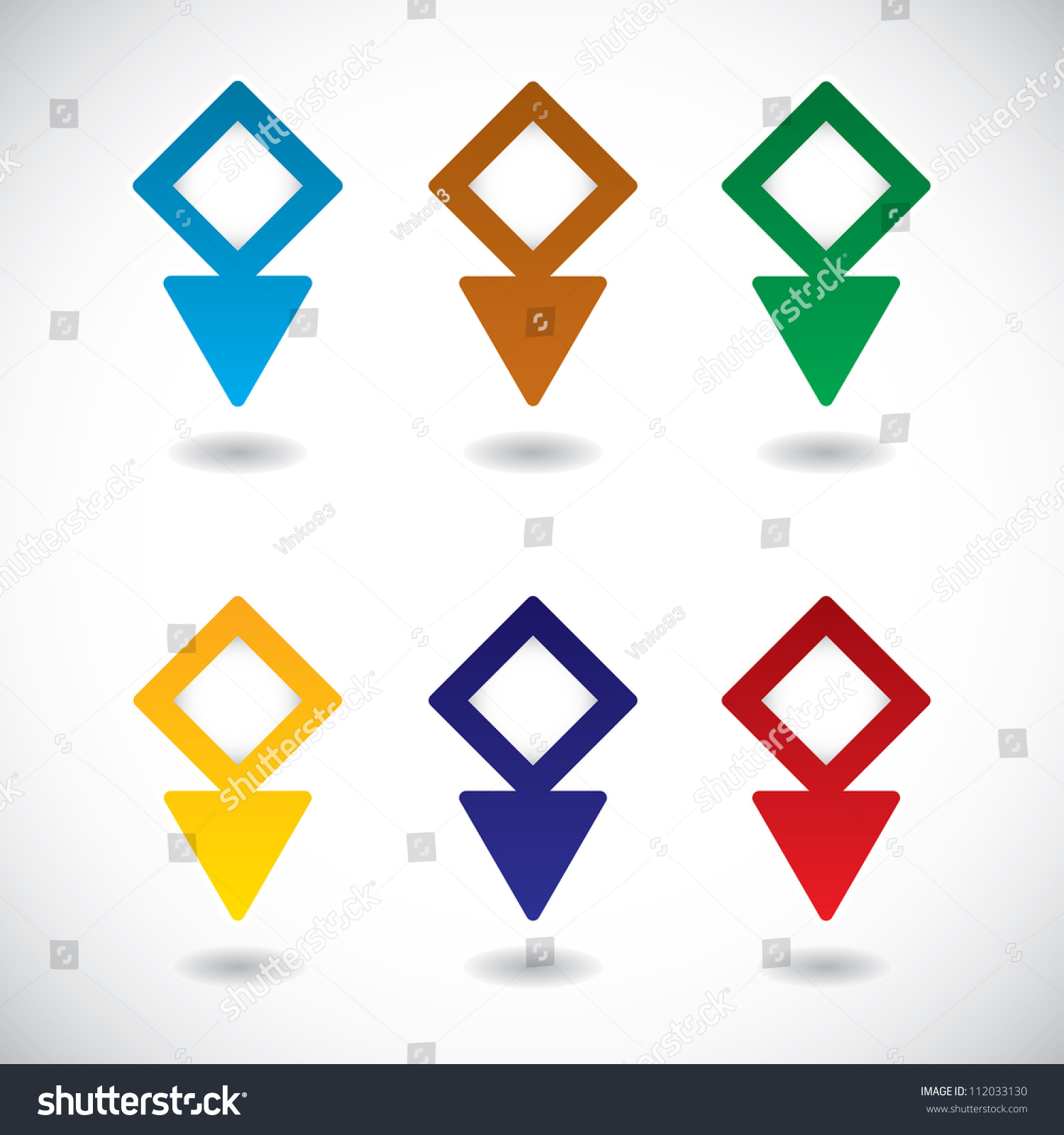 Vector Illustration Square Pointers Stock Vector (Royalty Free ...