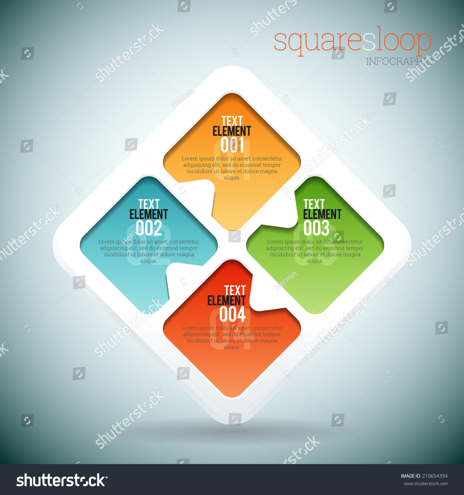 Vector Illustration Squares Loop Infographic Elements Stock Vector ...