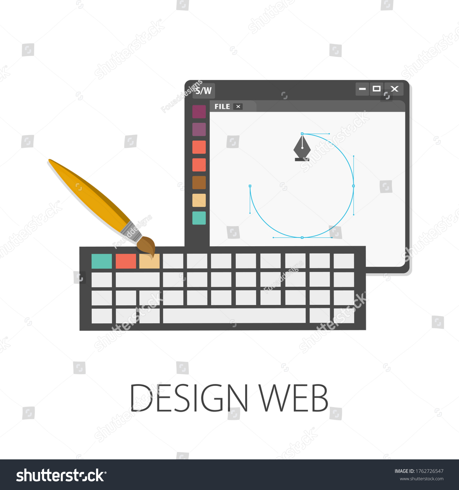 Vector Illustration Website Technology Concept Web Stock Vector ...