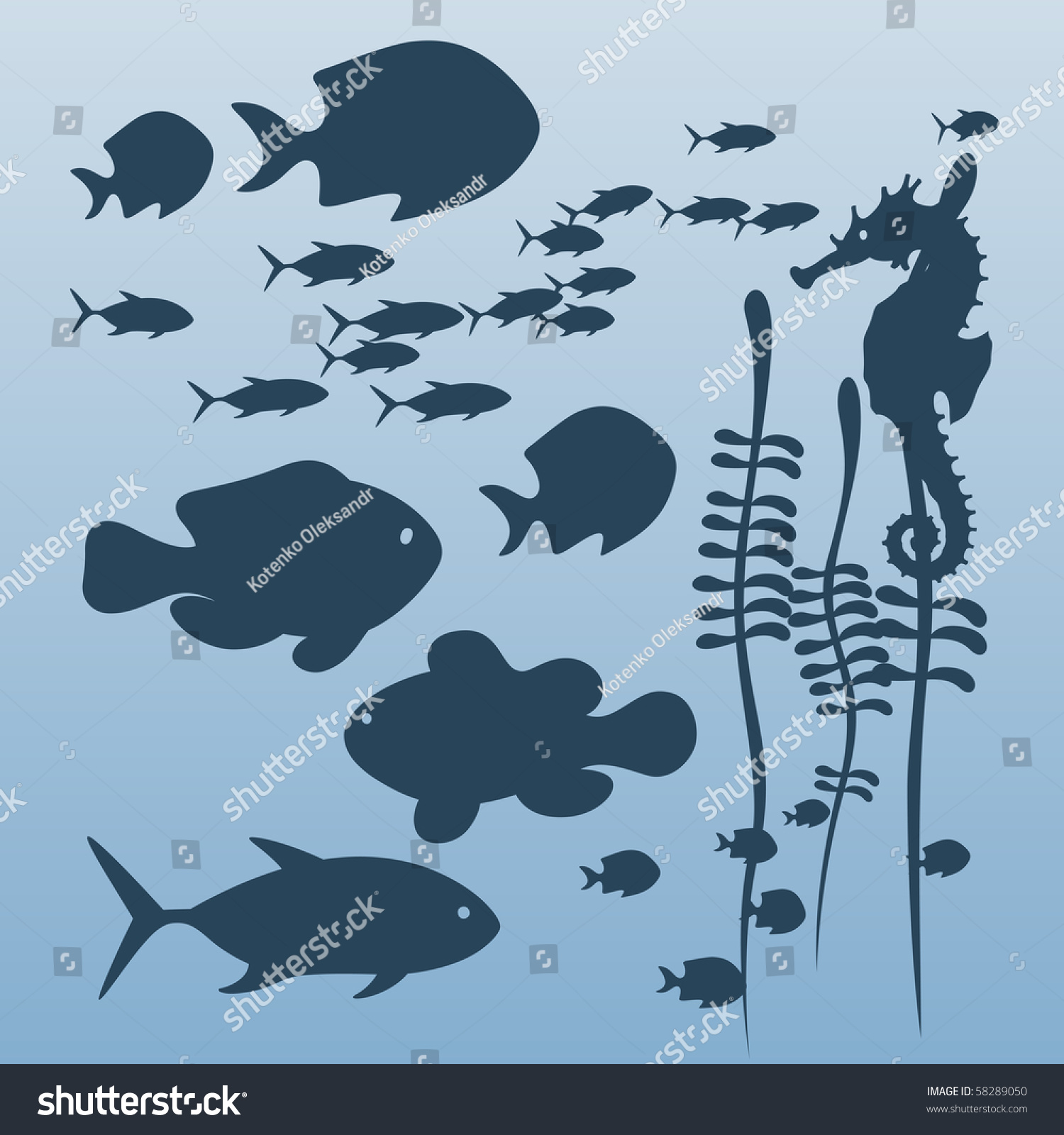 Vector Illustration On Sea Theme Stock Vector (Royalty Free) 58289050 ...