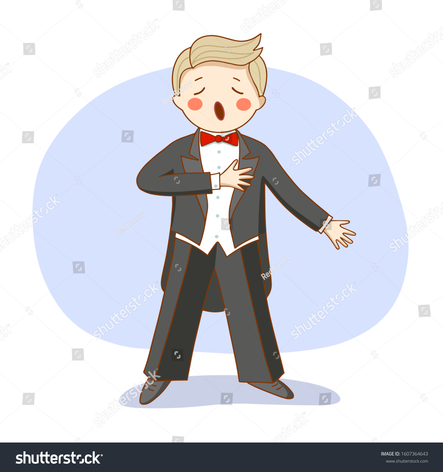 Vector Illustration Opera Singer On Stage Stock Vector (Royalty Free ...