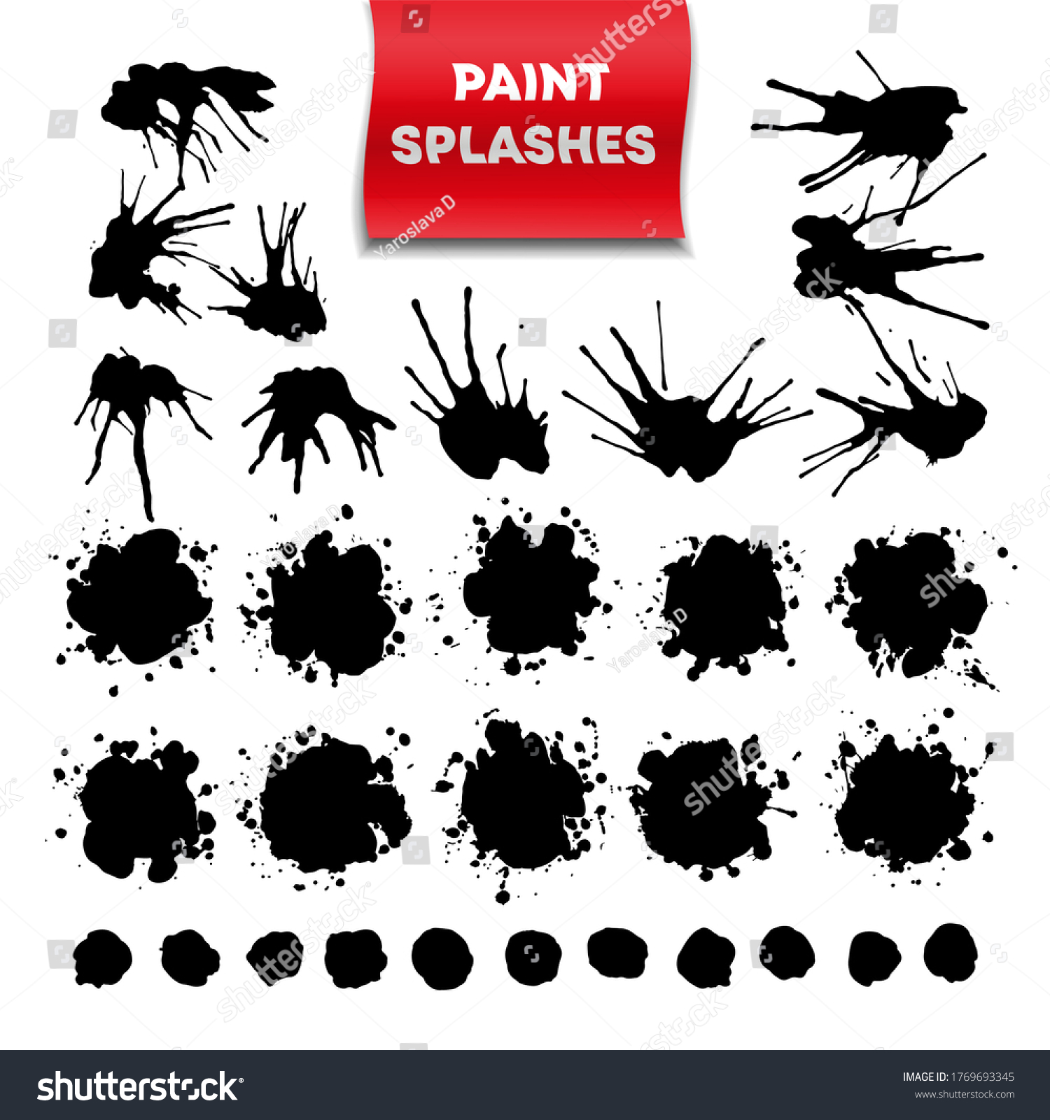 Vector Illustration Paint Splash Collection All Stock Vector (Royalty ...