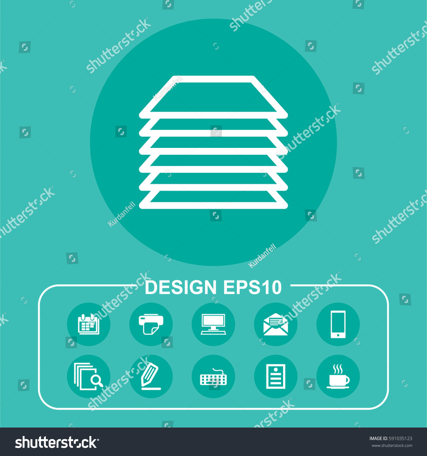 Vector Illustration Paper Icon Stock Vector (Royalty Free) 591035123 ...