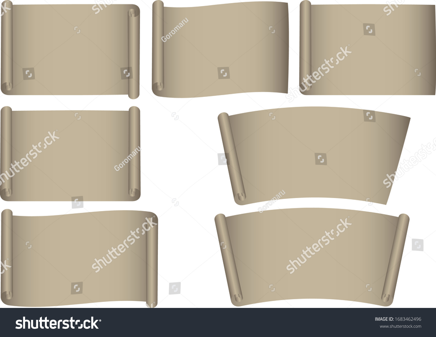 Vector Illustration Parchment Image Material Collection Stock Vector ...