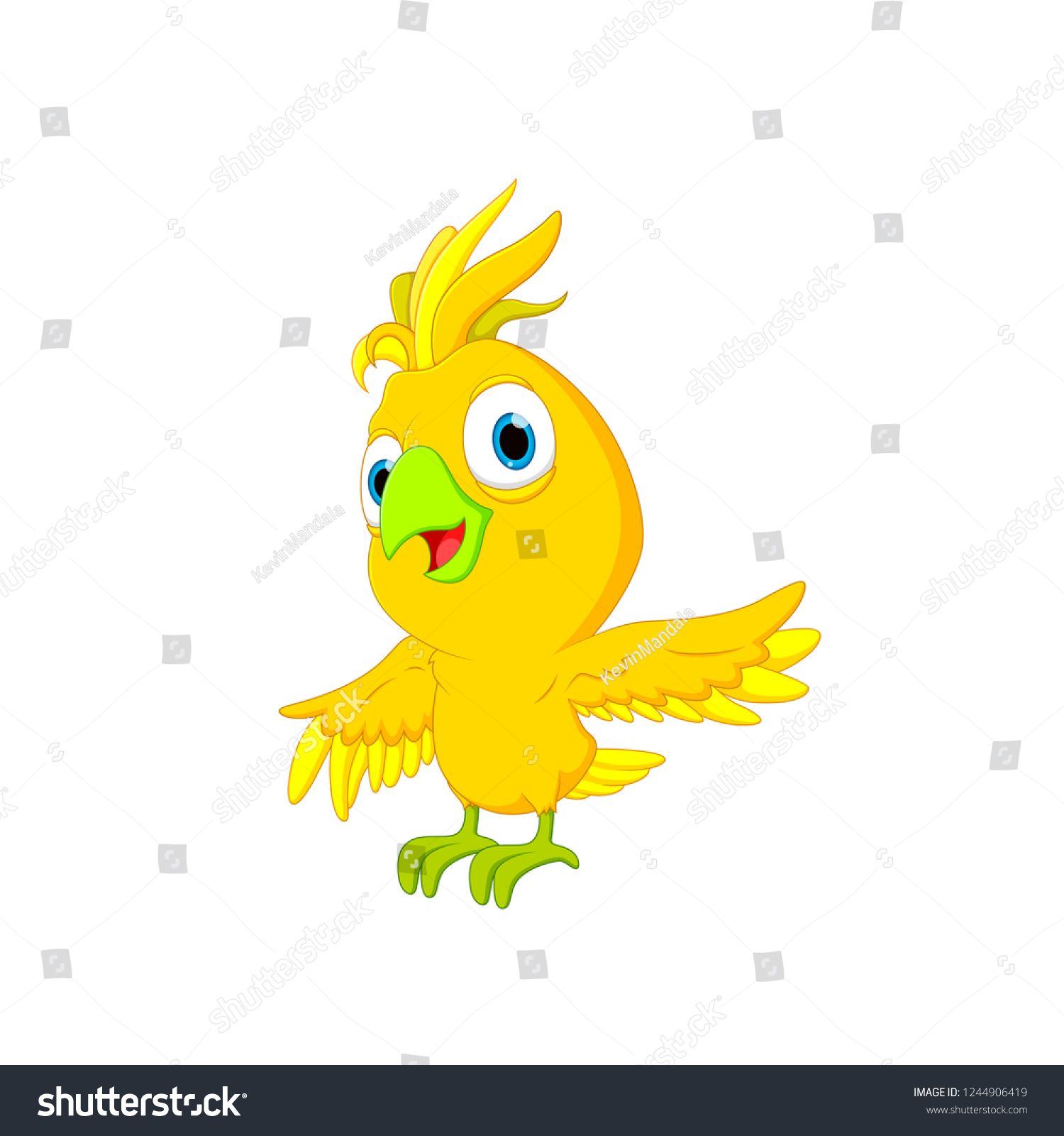Vector Illustration Parrot Cartoon Stock Vector (Royalty Free ...