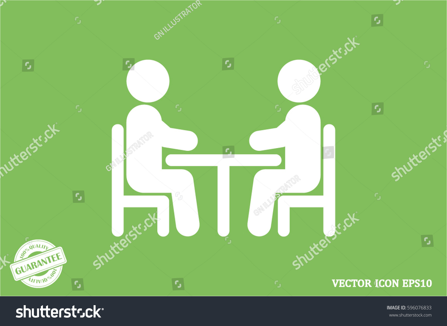 Vector Illustration People Table Icon Stock Vector (Royalty Free ...