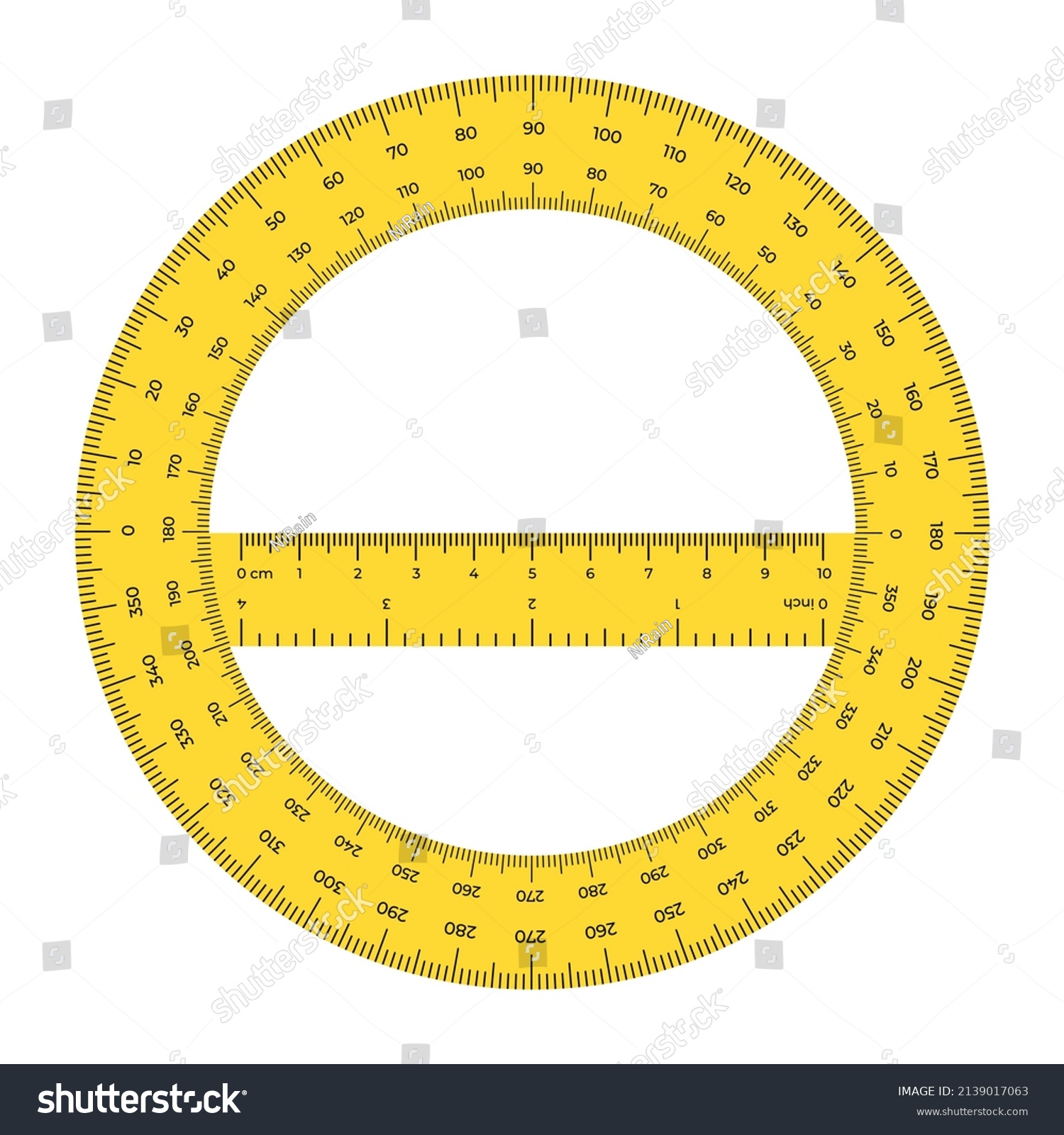 Vector Illustration Protractor Ruler Isolated On Stock Vector (Royalty ...