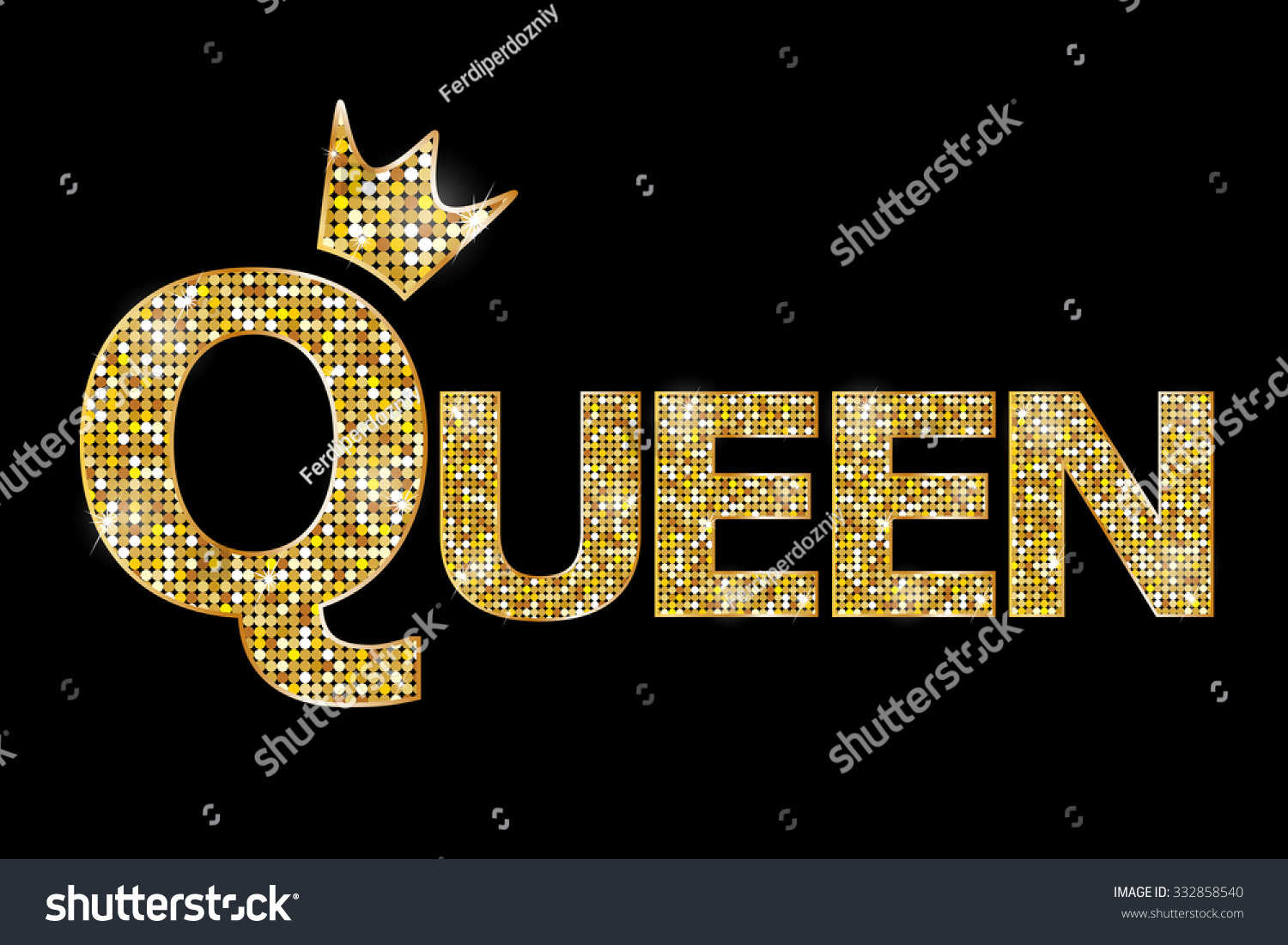 Vector Illustration - Queen Gold Text - 332858540 : Shutterstock