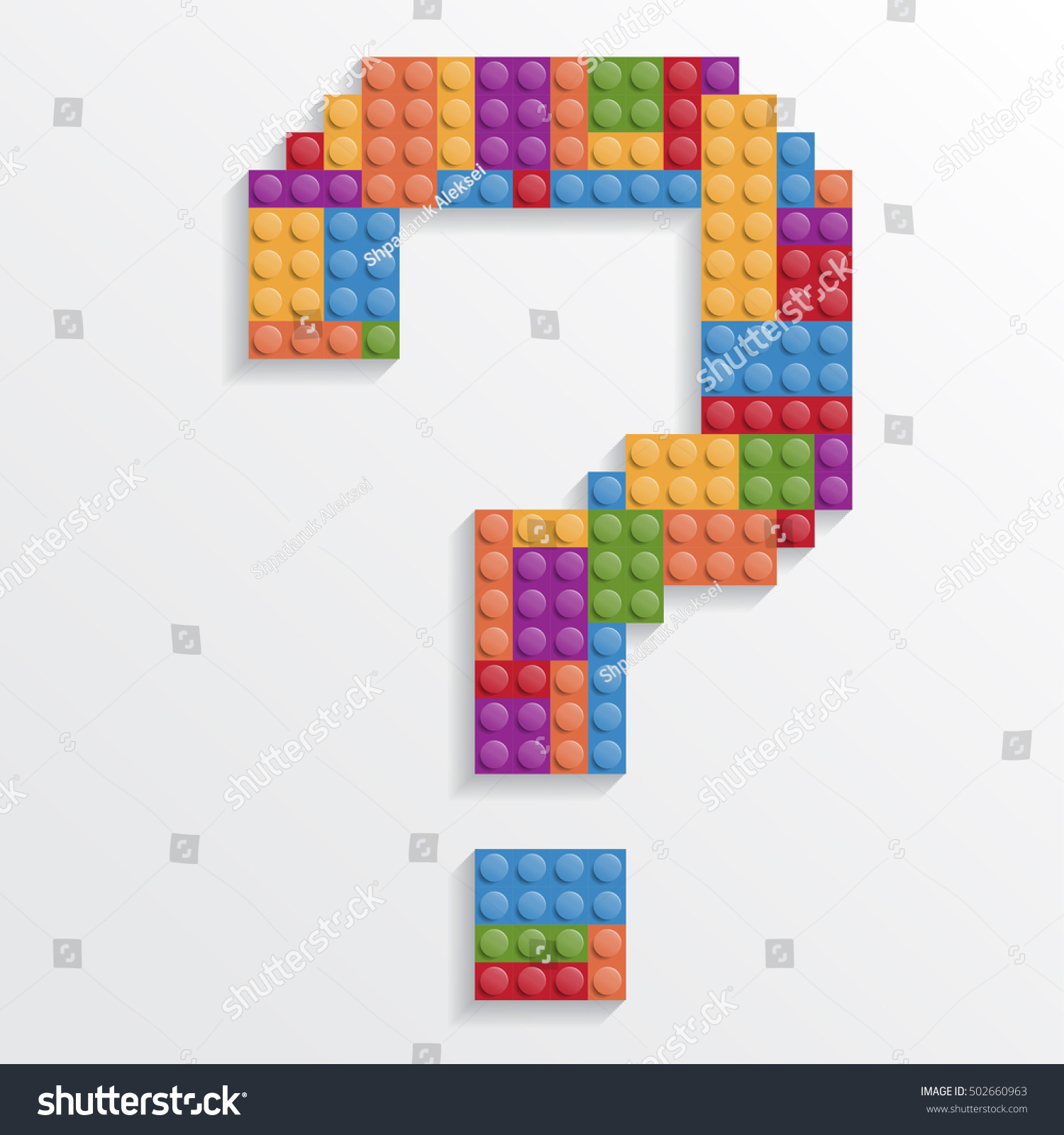 Vector Illustration Question Mark Made Plastic Stock Vector (Royalty ...