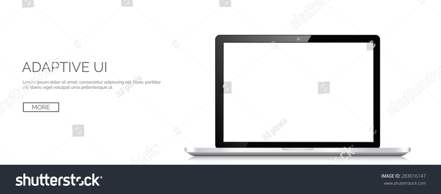 Vector Illustration Realistic Laptop Stock Vector (Royalty Free ...