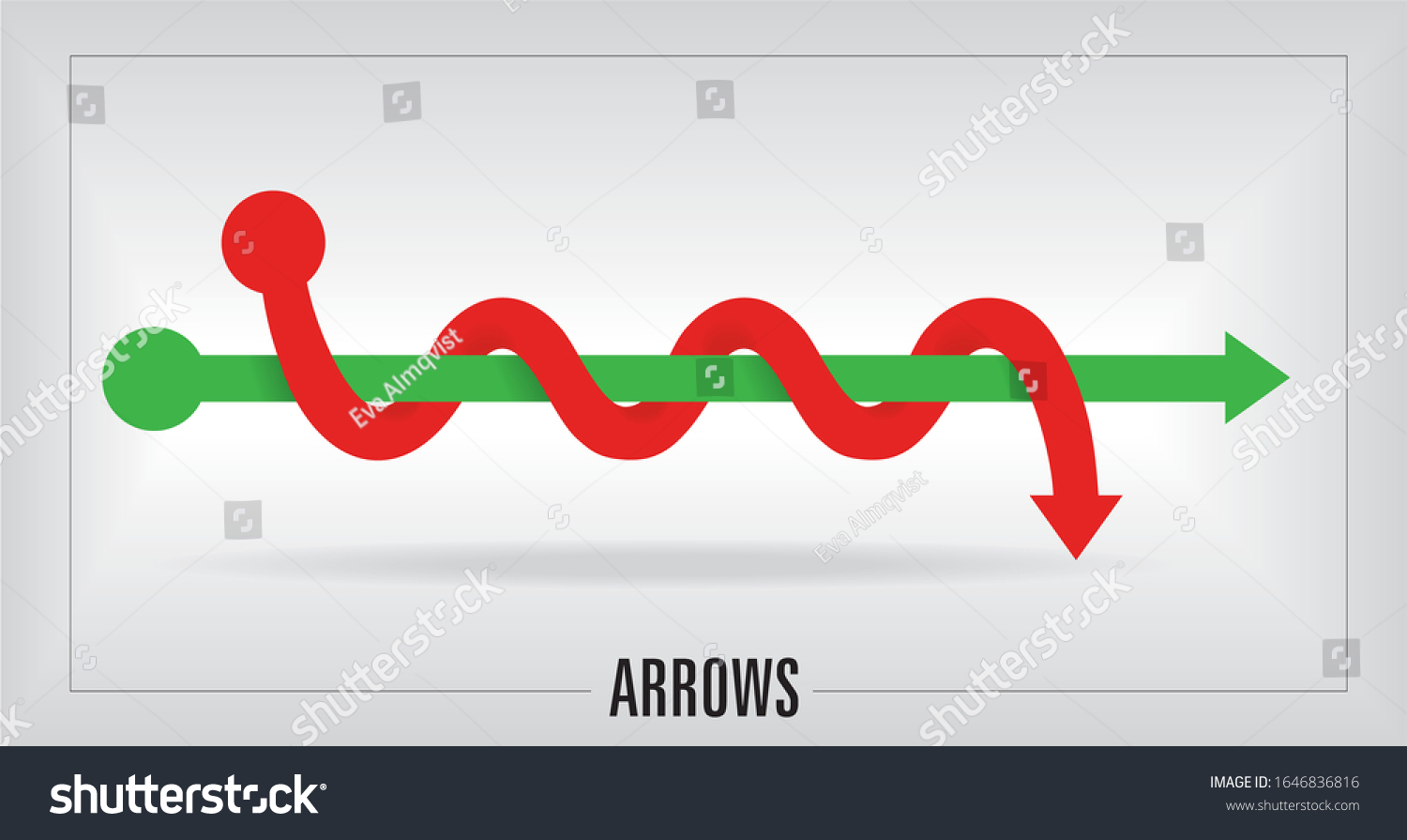 Vector Illustration Red Green Arrows Stock Vector (Royalty Free) 1646836816
