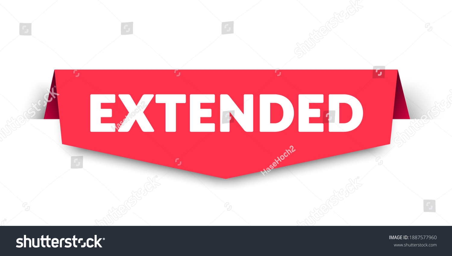 Vector Illustration Red Extended Banner Stock Vector (Royalty Free ...