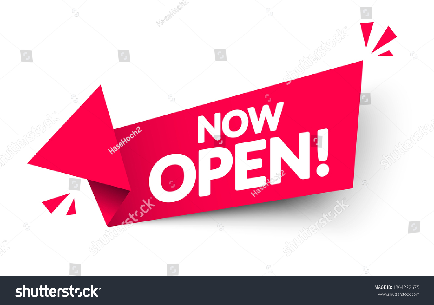 Vector Illustration Red Now Open Arrow Stock Vector (Royalty Free ...