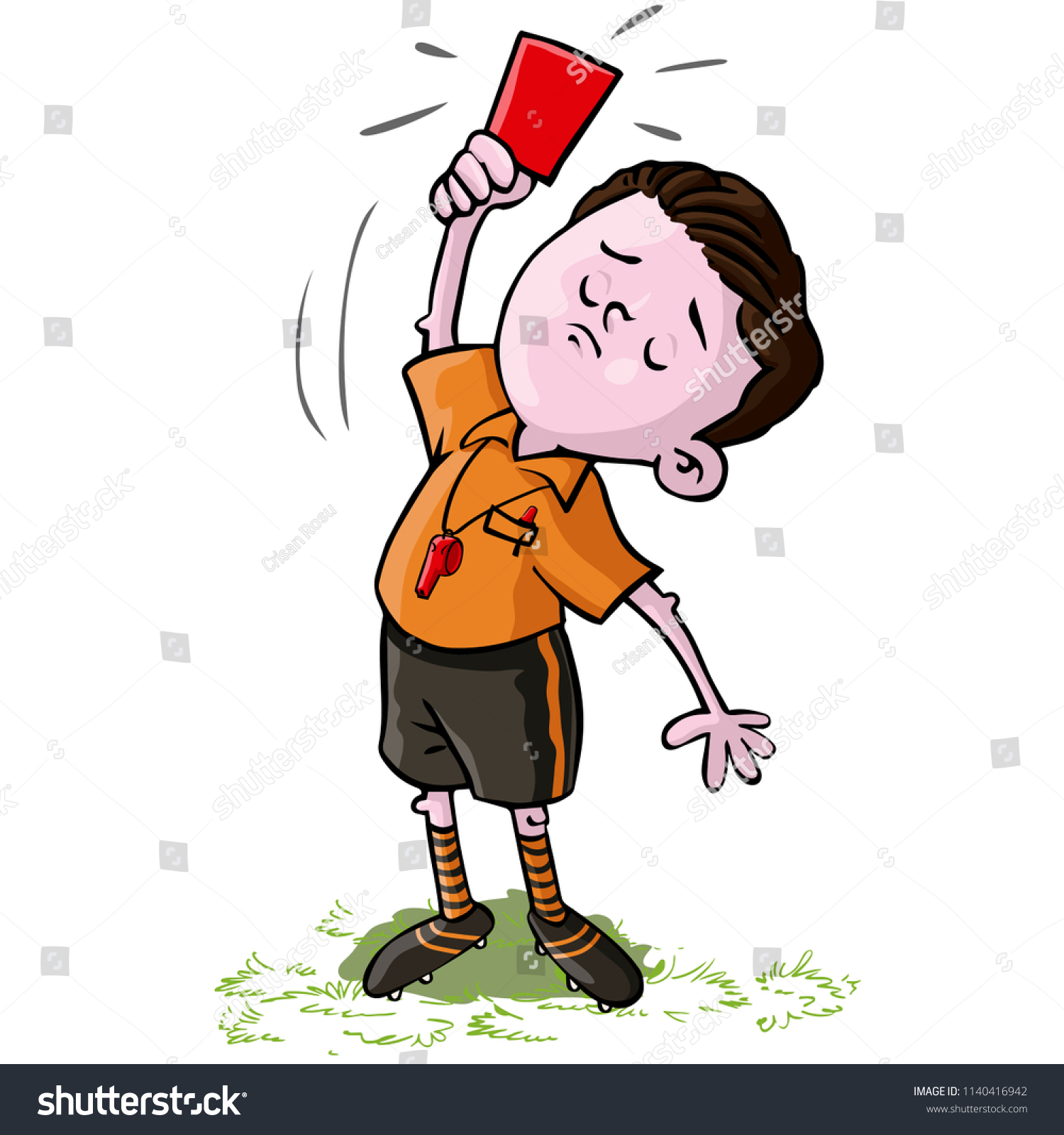 Vector Illustration Referee Cartoon Concept White Stock Vector (Royalty ...
