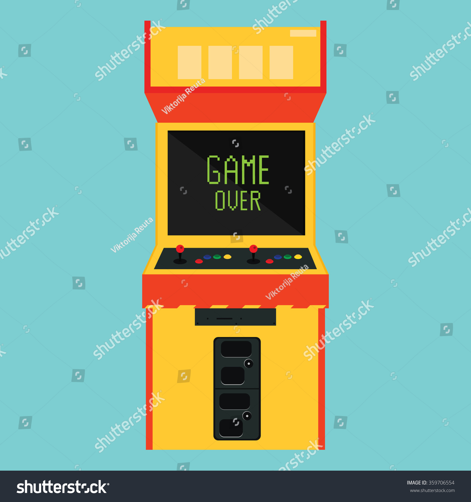 Vector Illustration Retro Arcade Pixel Game Stock Vector (Royalty Free ...
