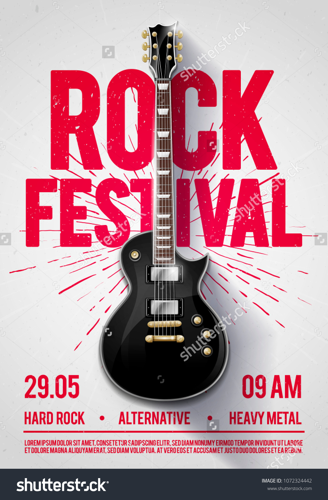 Vector Illustration Rock Festival Concert Party Stock Vector Royalty