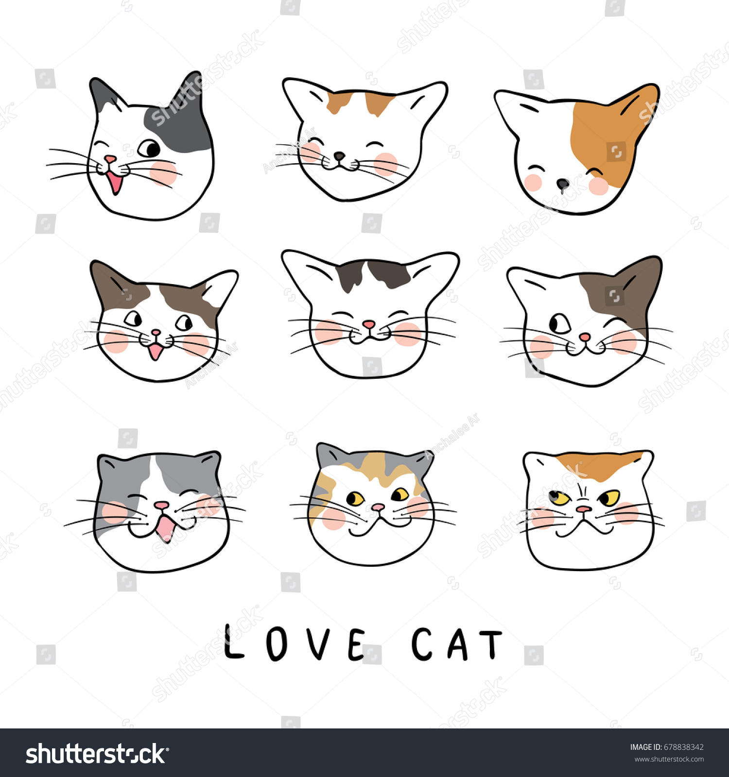 Vector Illustration Set Design Different Emotion เวกเตอร์สต็อก ปลอด