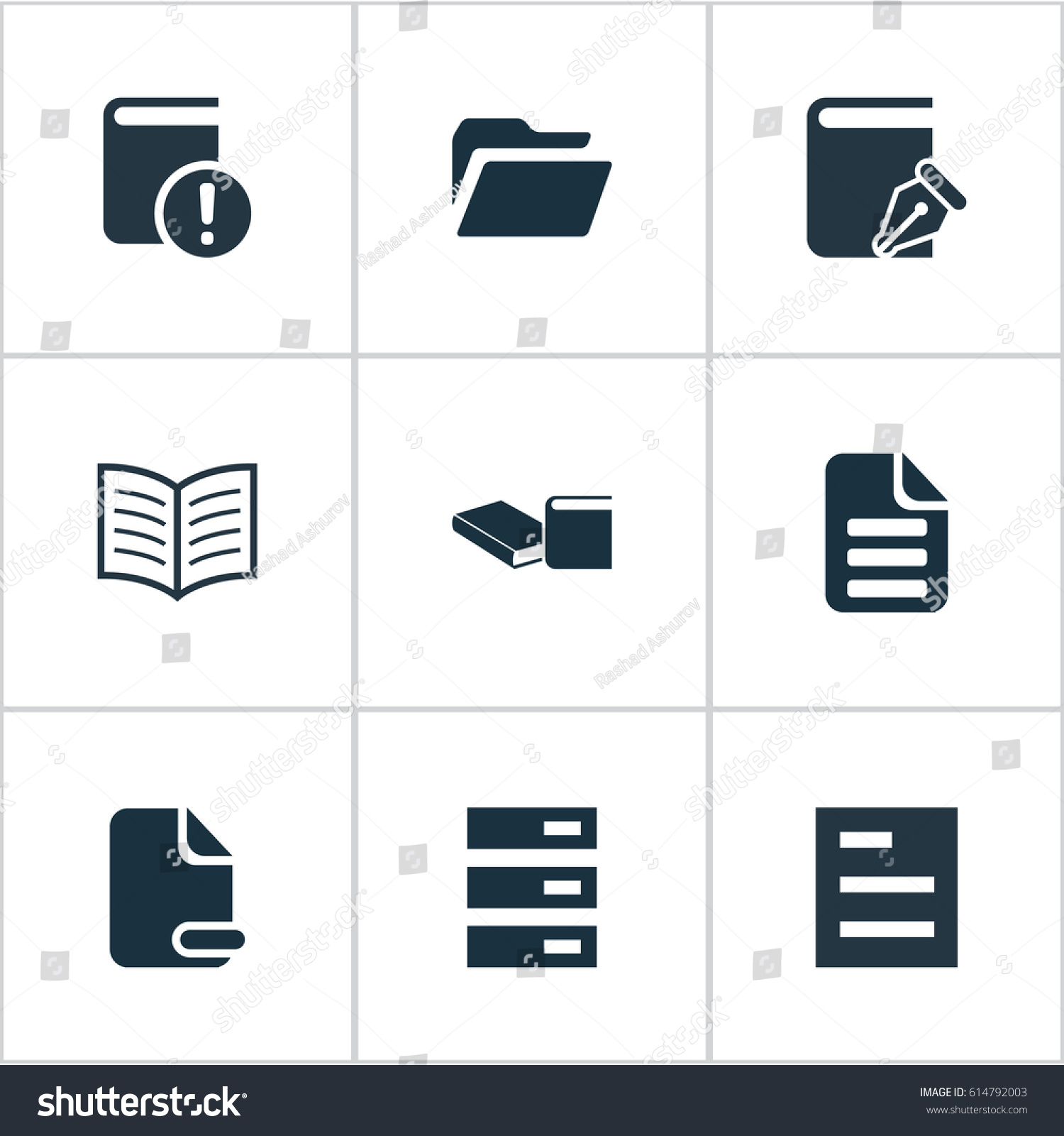 Vector Illustration Set Simple Knowledge Icons: vector de stock (libre de regalías) 614792003 ...