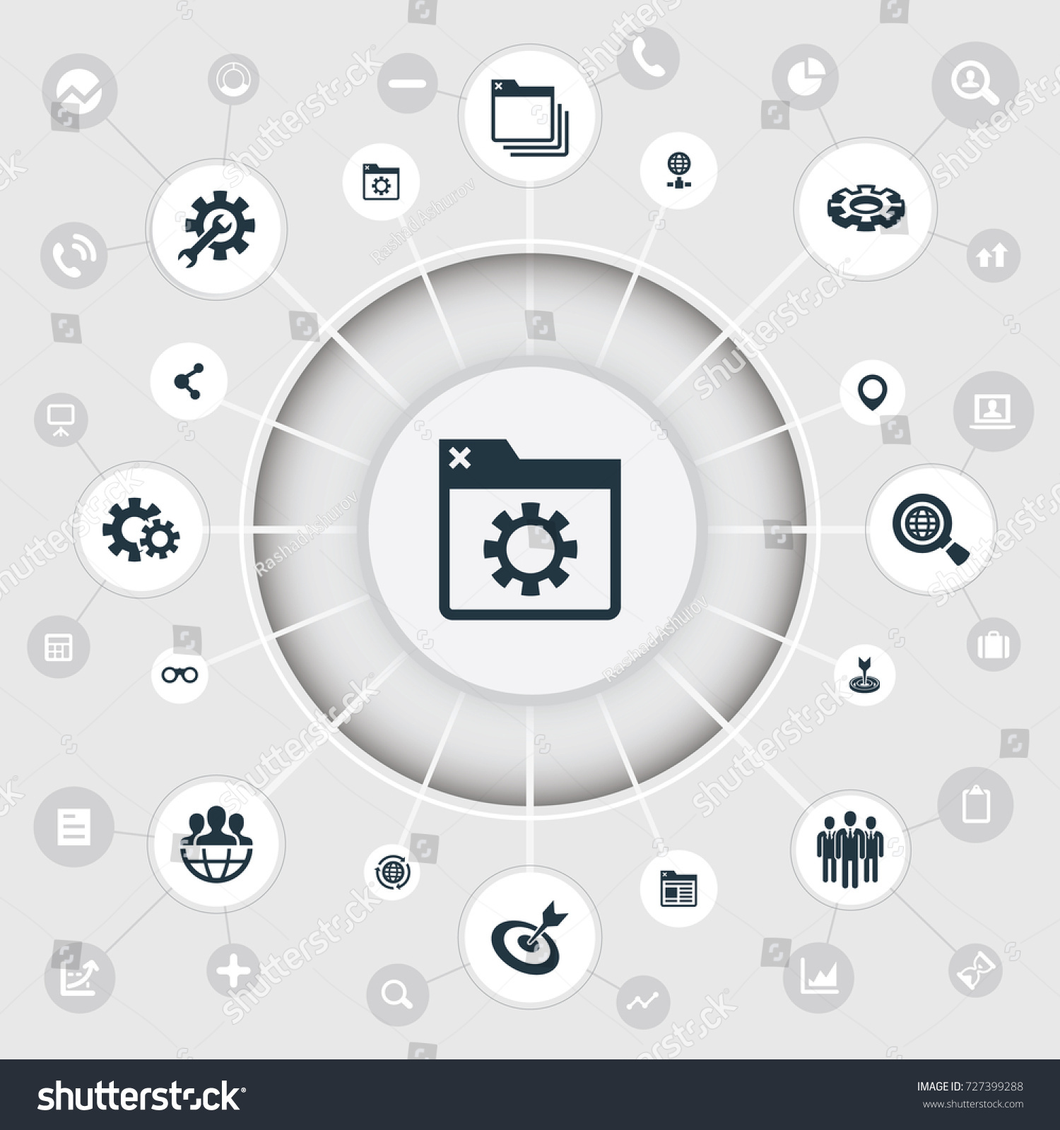 Vector Illustration Set Simple Optimization Icons Stock Vector (Royalty ...