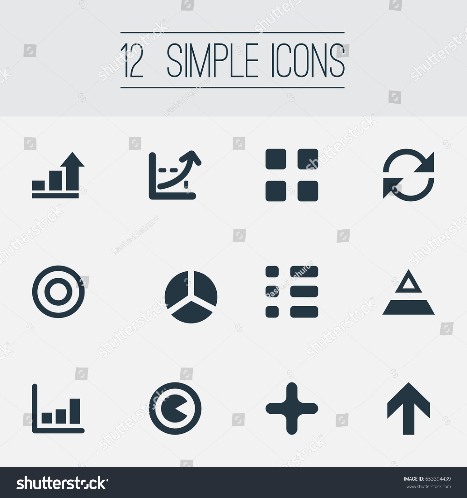 Vector Illustration Set Simple Statistic Icons Stock Vector (Royalty ...