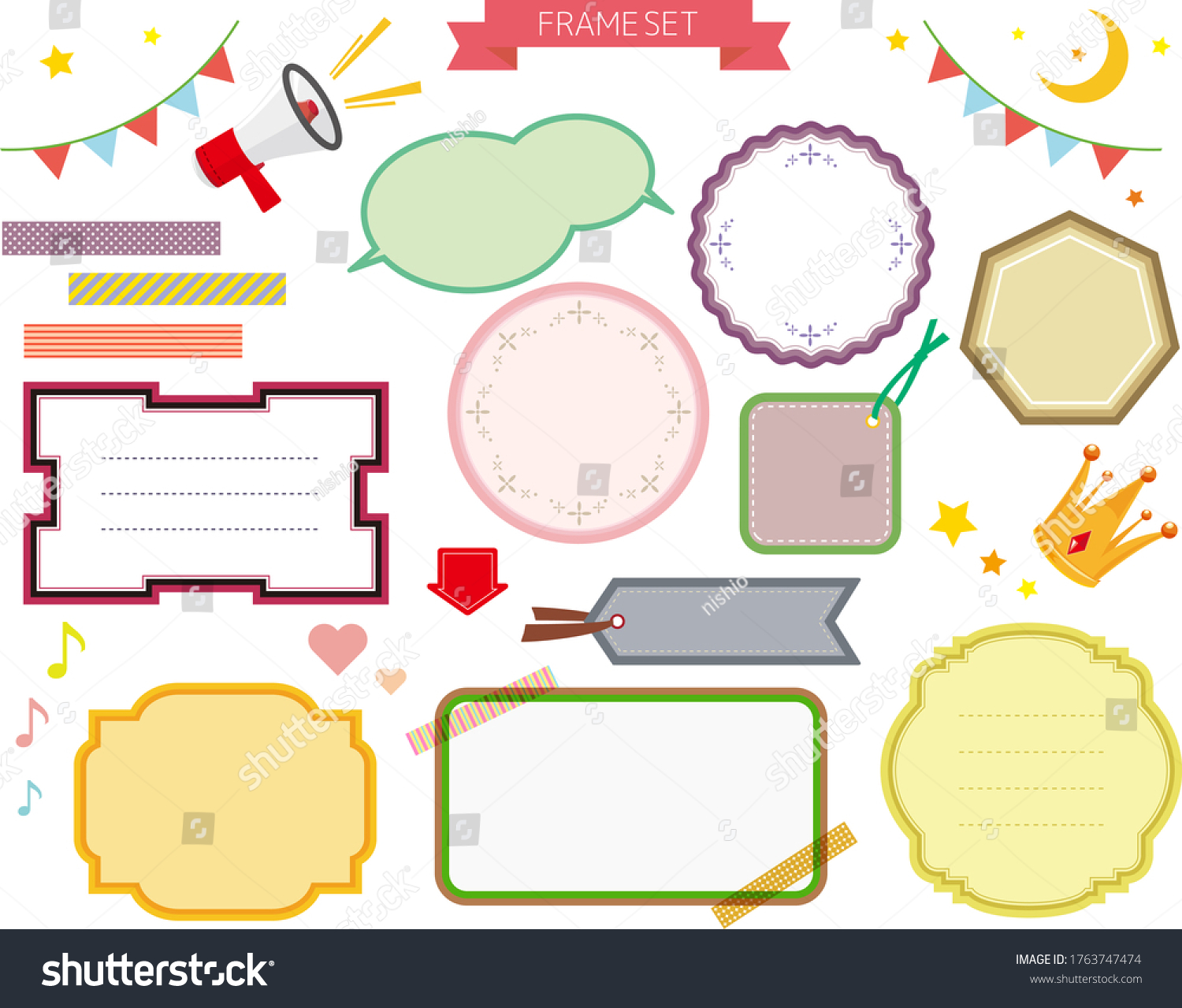 Vector Illustration Set Various Frames Tags Stock Vector (Royalty Free ...