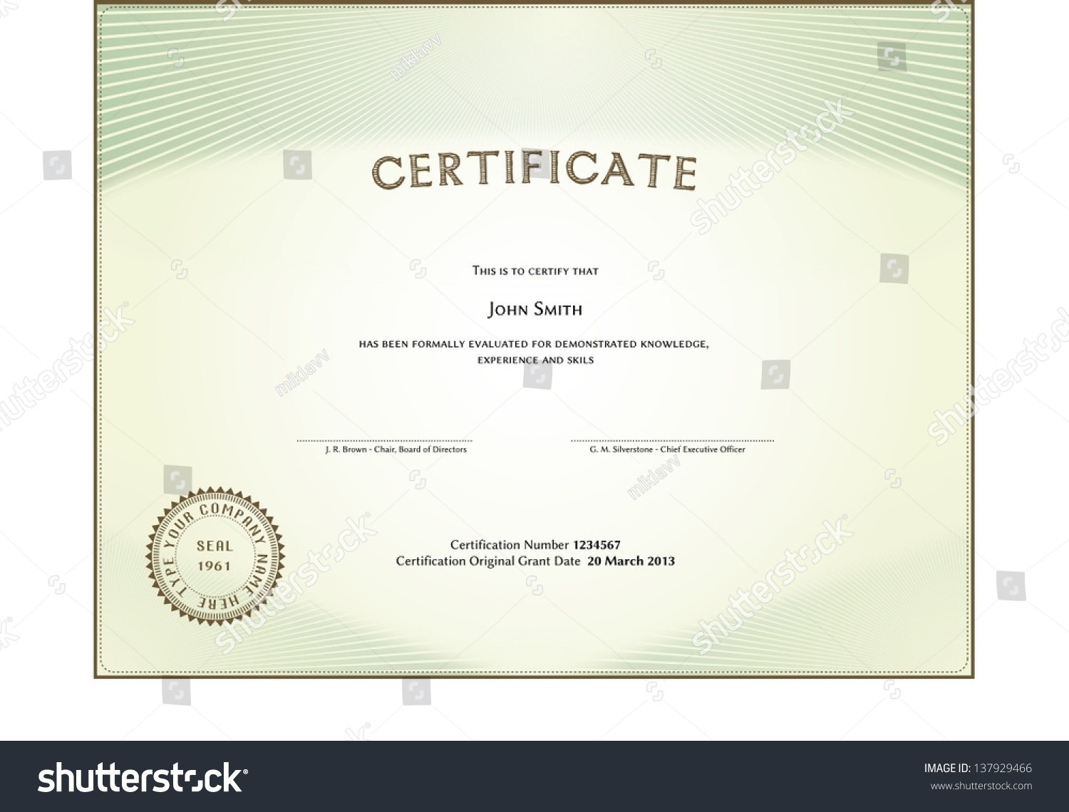 Vector Illustration Showing Certificate Form: เวกเตอร์สต็อก (ปลอดค่า ...