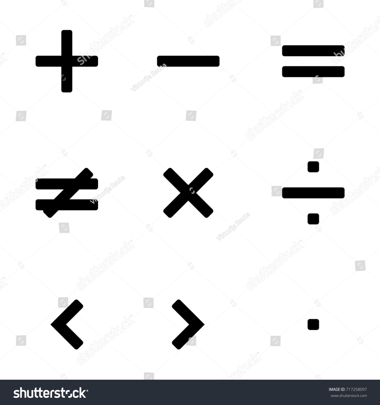 Vector Illustration Simple Math Symbols Signs Stock Vector (royalty