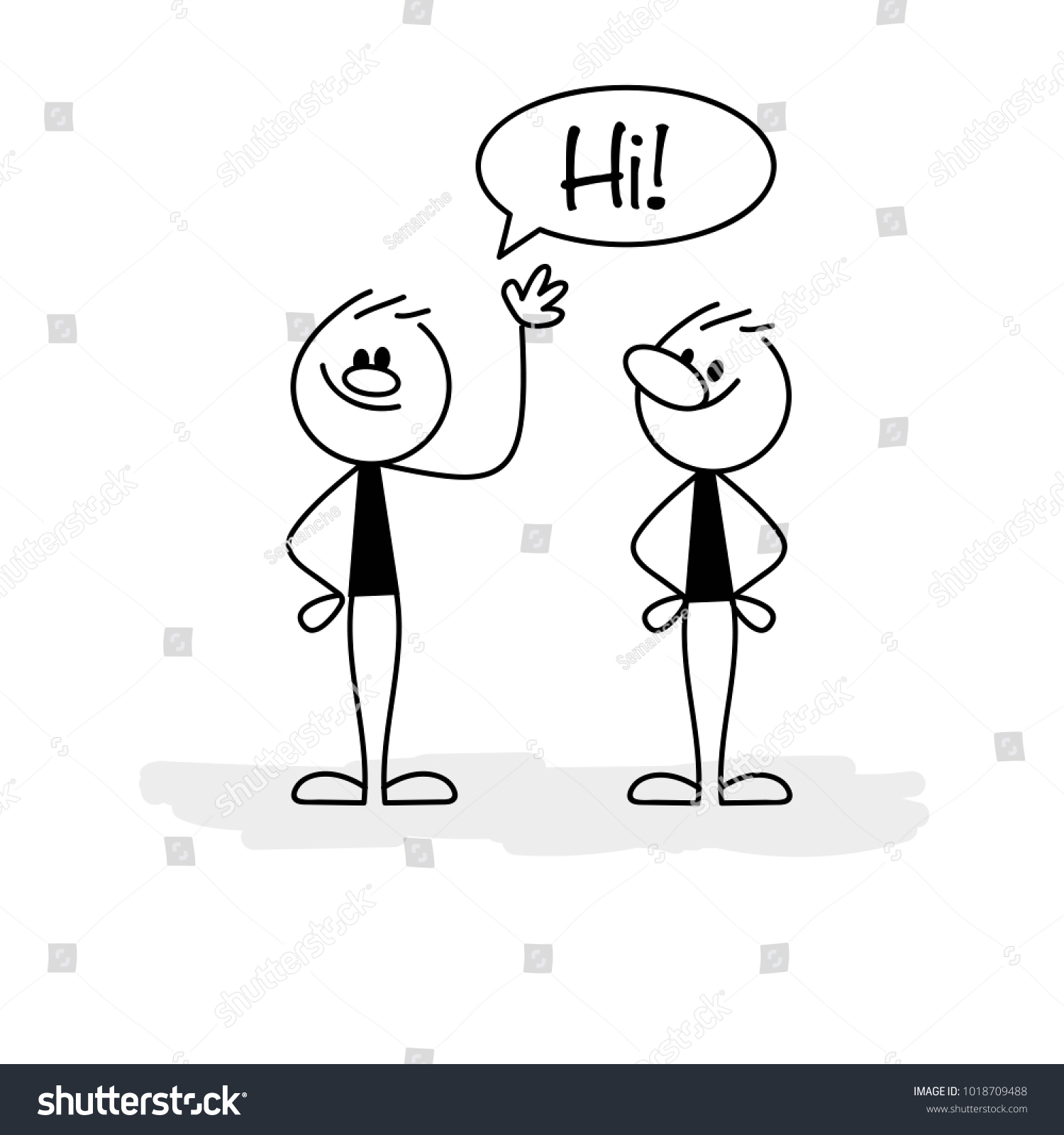 Vector Illustration Stick Figure Hi Stock Vector (Royalty Free) 1018709488