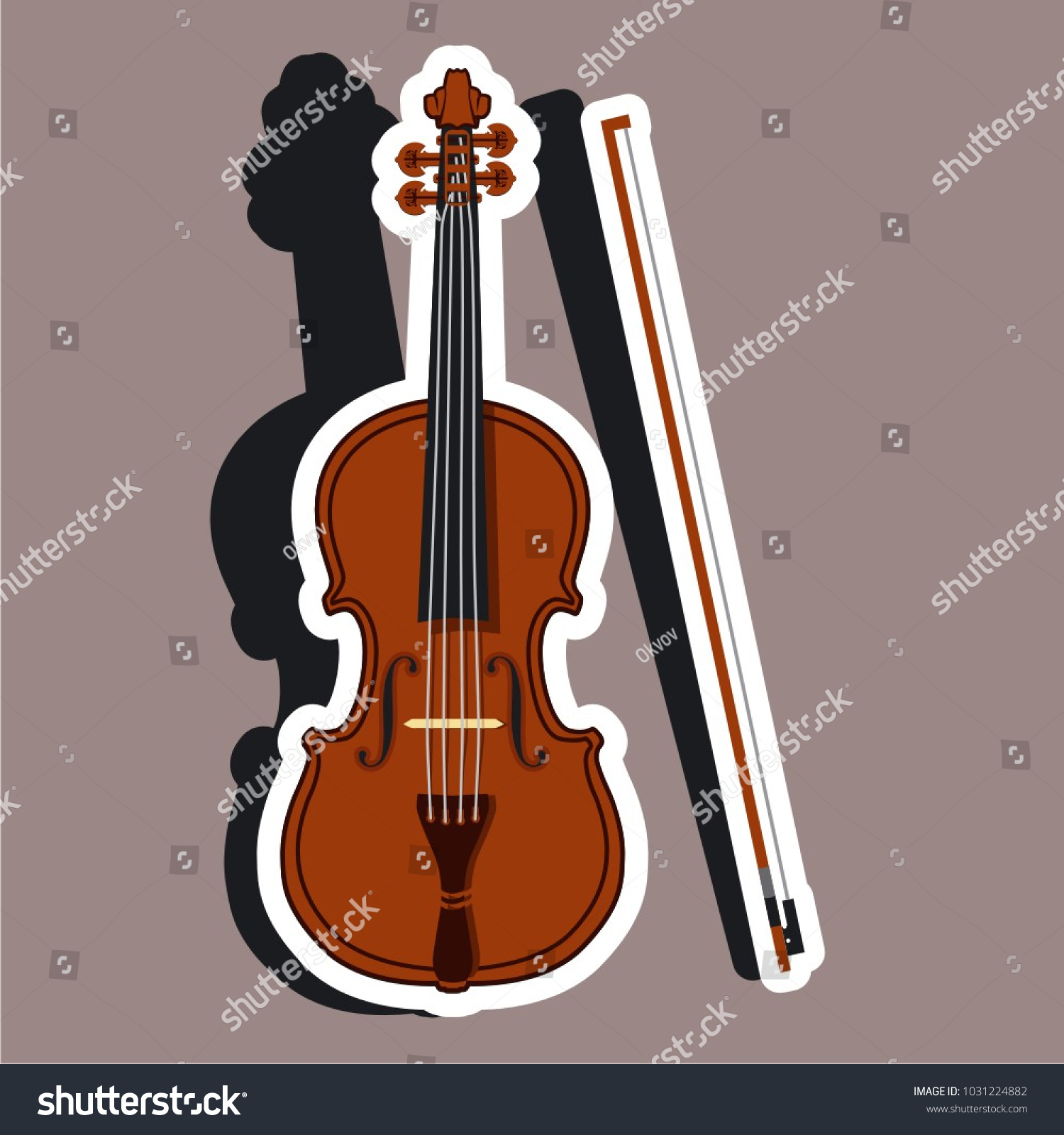 Vector Illustration Stickers Violin Stock Vector (Royalty Free ...