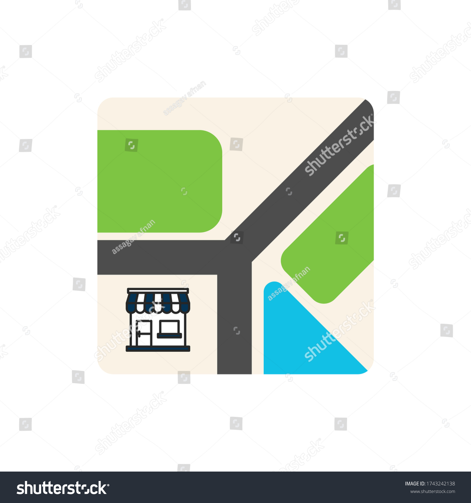 Vector Illustration Store Map Flat Design Stock Vector (Royalty Free ...