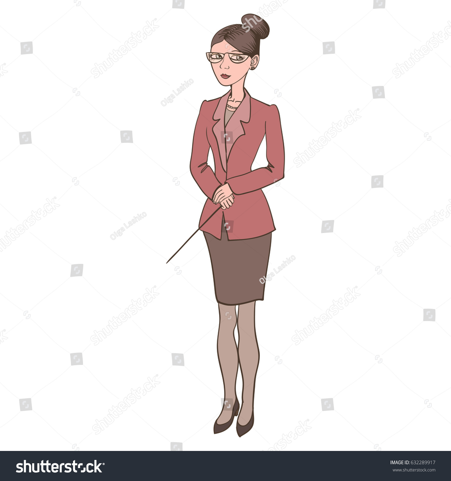 Vector Illustration Teacher Cartoon Stock Vector (Royalty Free ...