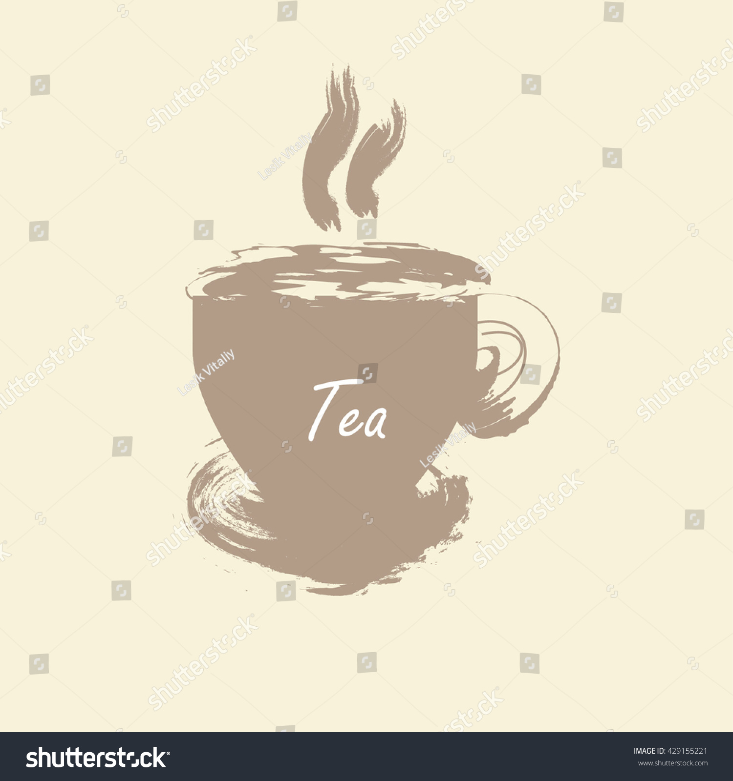 Vector Illustration Teacup Hot Tea Stock Vector (Royalty Free ...