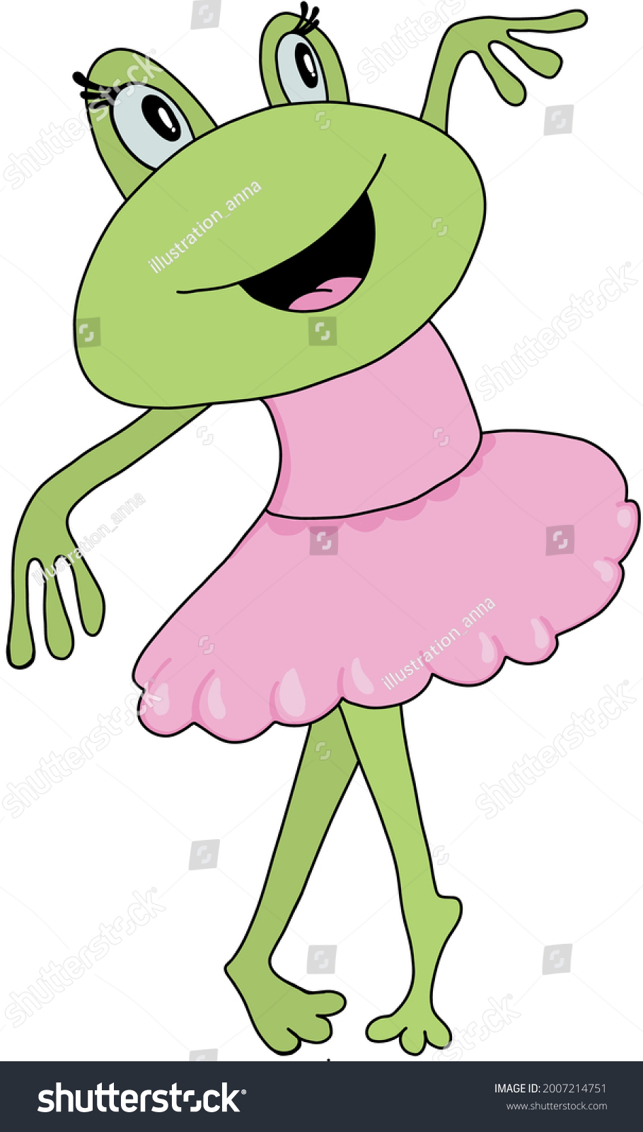 Vector Illustration Ballerina Frog Stock Vector (Royalty Free ...