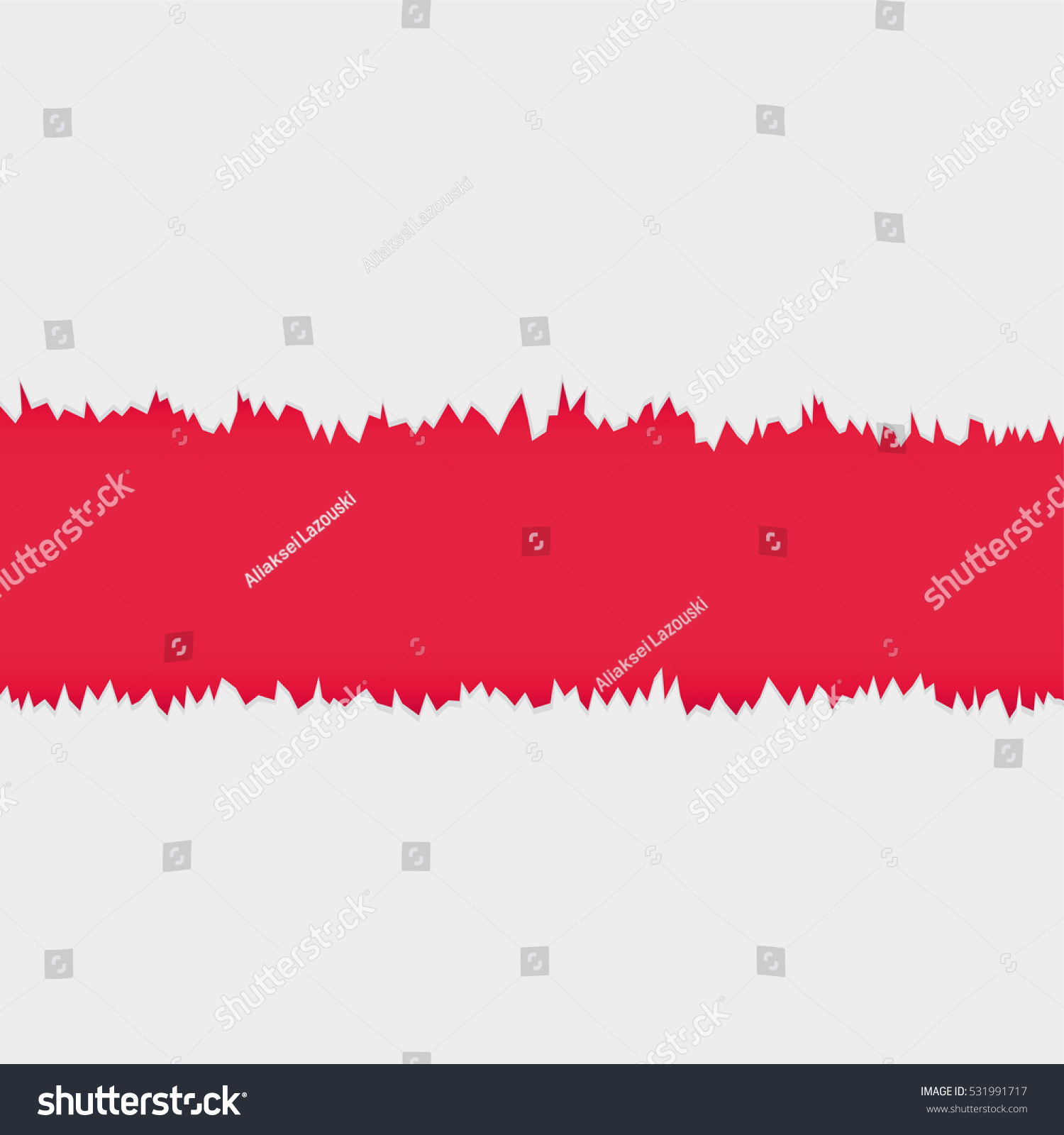 Vector Illustration Torn Paper Strip Red Stock Vector (Royalty Free ...