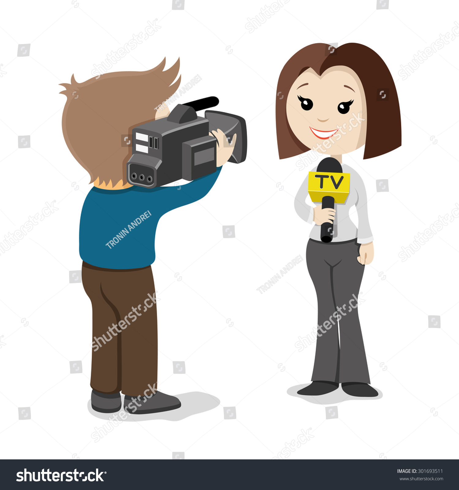 Vector Illustration Tv Report Stock Vector (Royalty Free) 301693511