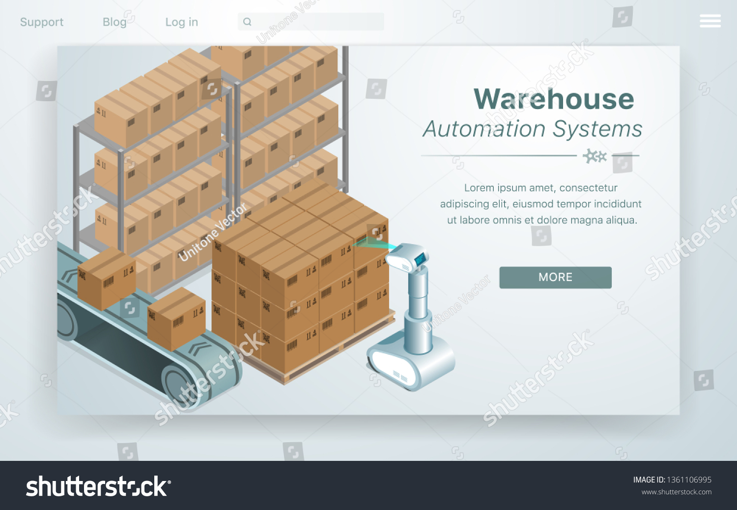 Vector Illustration Warehouse Automation System Robot Stock Vector ...