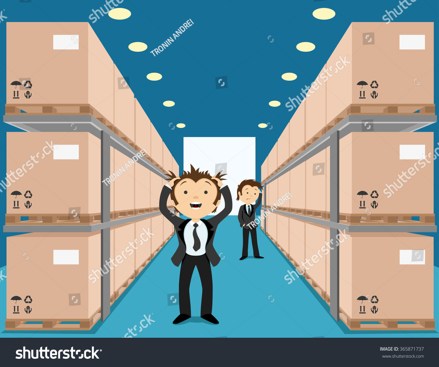 Vector Illustration Warehouse Boxes Stock Vector (Royalty Free) 365871737