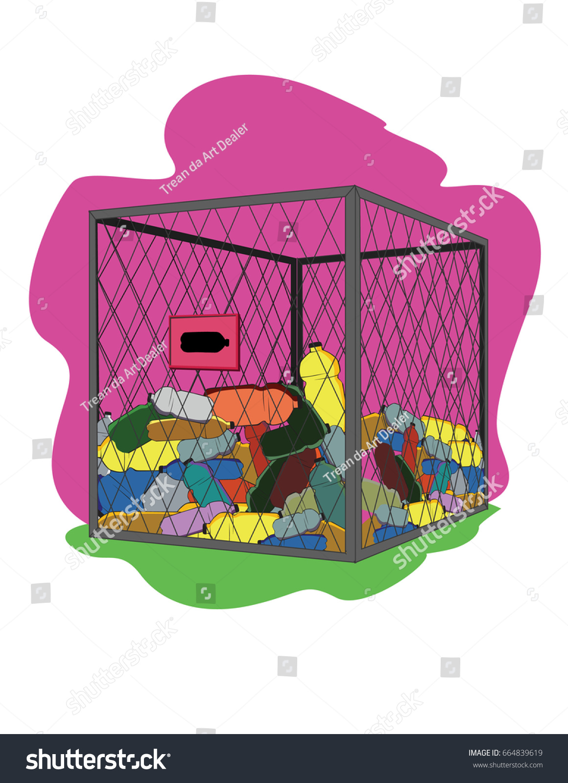 Vector Illustration Waste Cartoon Garbage Stock Vector (Royalty Free ...
