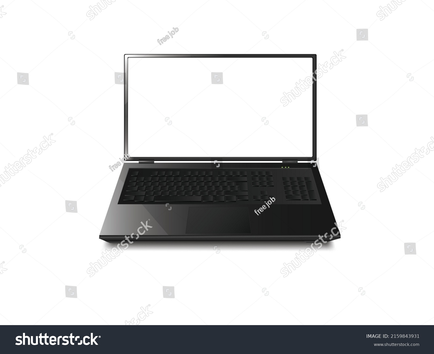 Vector Illustration White Screen Laptop Computer Stock Vector (Royalty ...