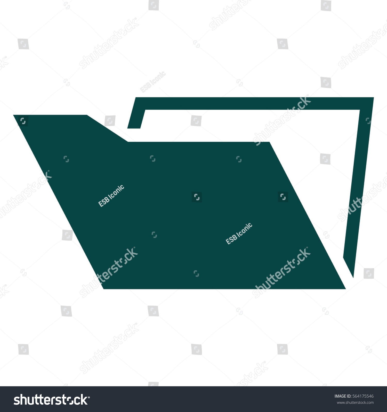 Vector Illustration Dark Green Folder Icon Stock Vector (Royalty Free ...