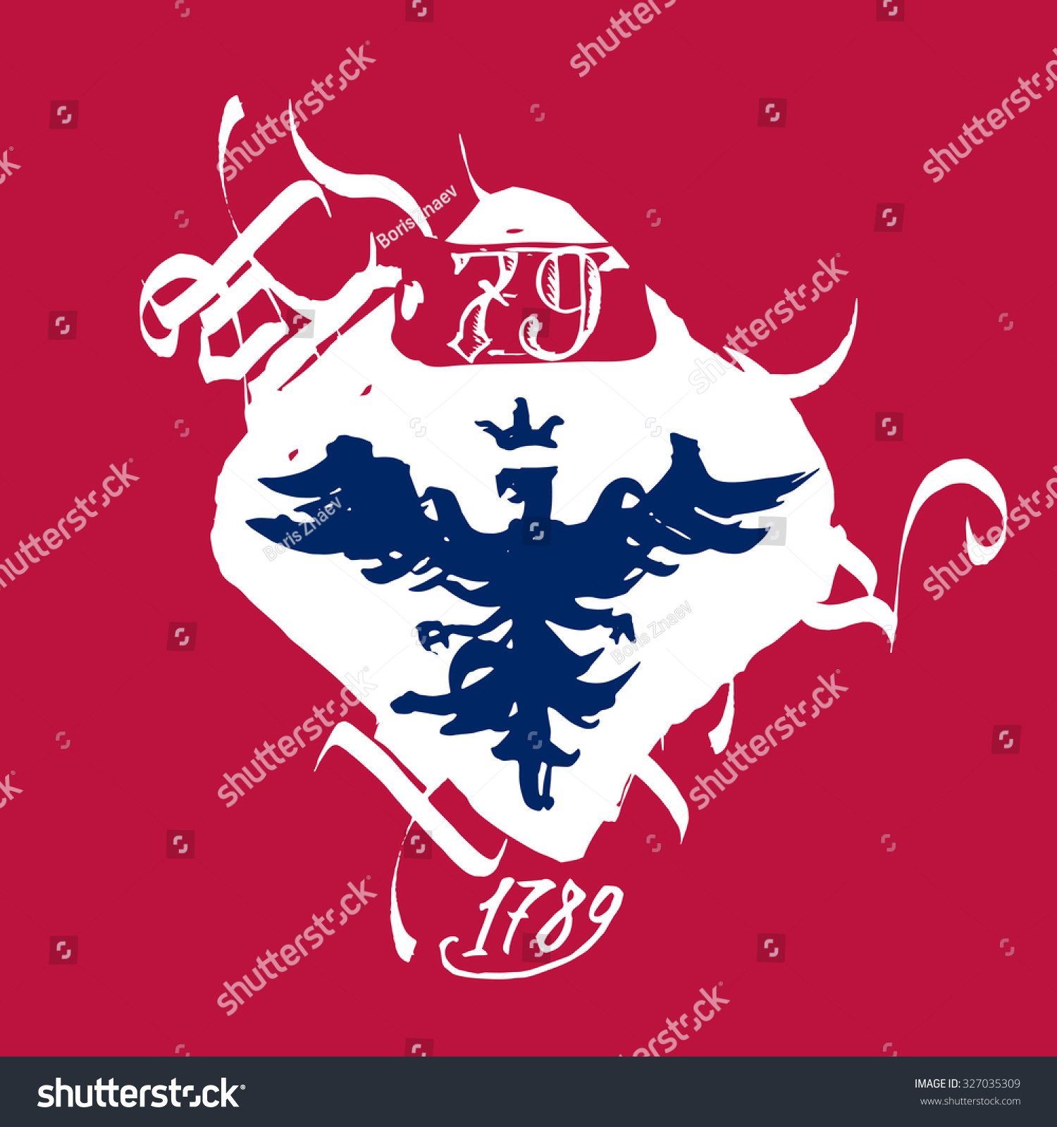 Vector Illustration Eagle Lettering Calligraphy Design Stock Vector ...