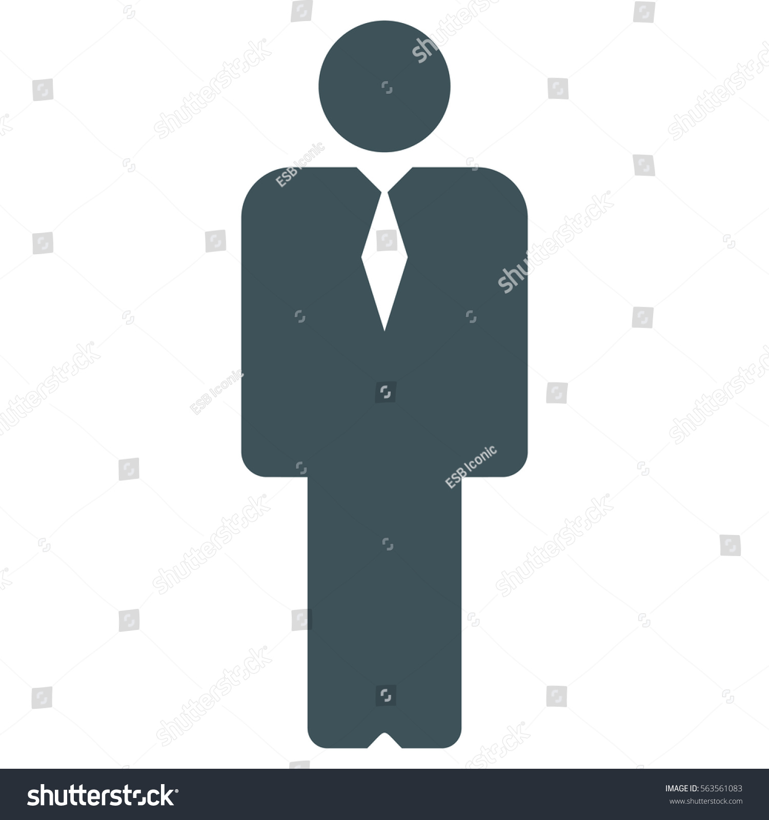 Vector Illustration Gray Man Icon Stock Vector (Royalty Free) 563561083 ...