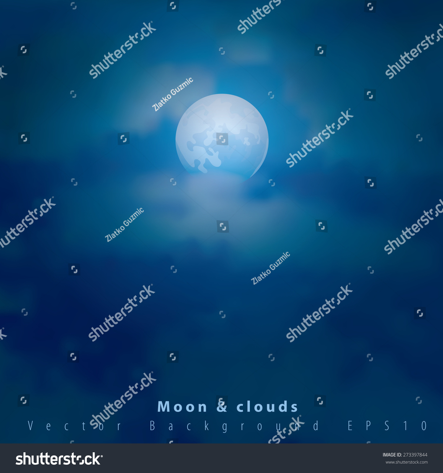Vector Illustration Moon Clouds Stock Vector (Royalty Free) 273397844