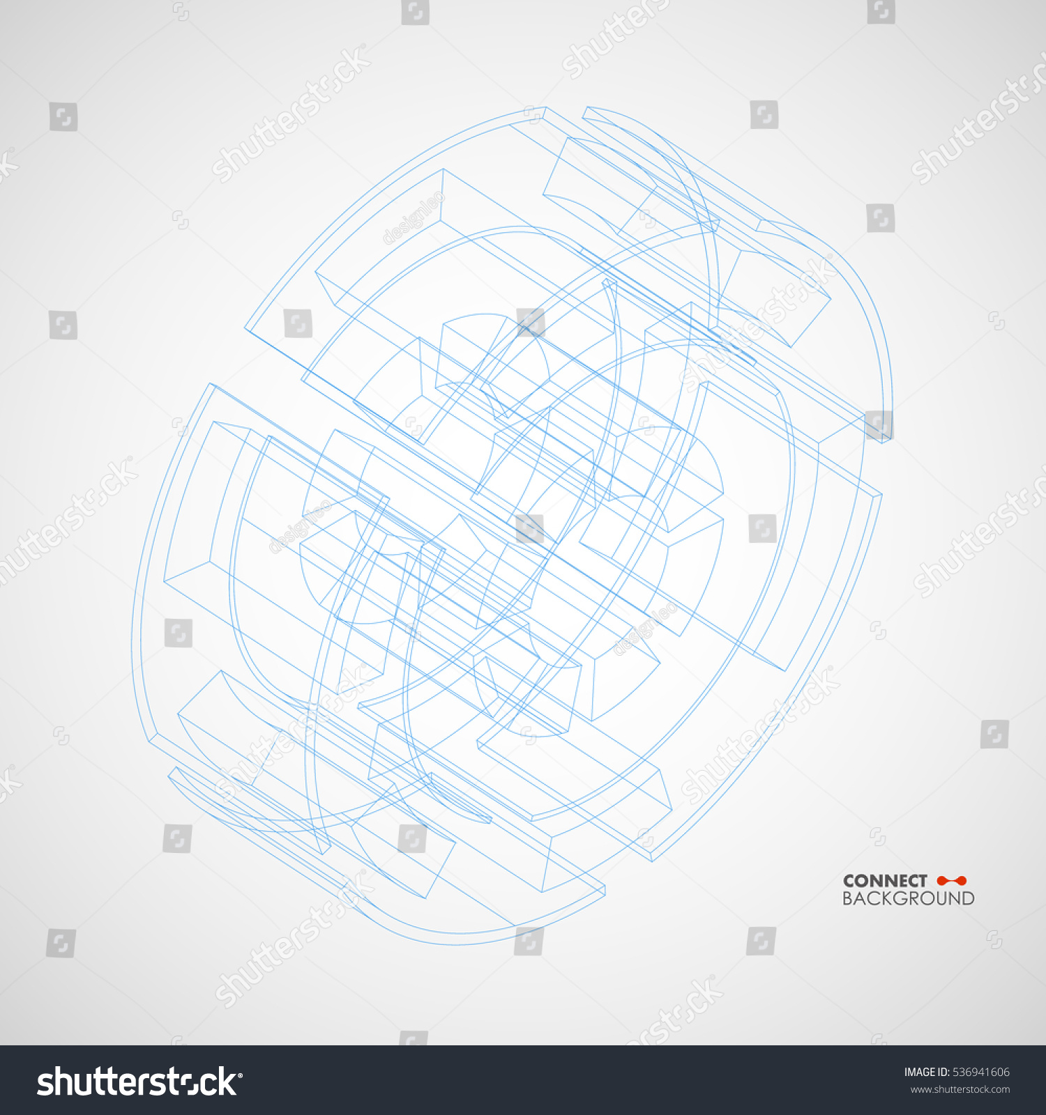 Vector Illustration Technical Drawing Wheel Stock Vector (Royalty Free ...
