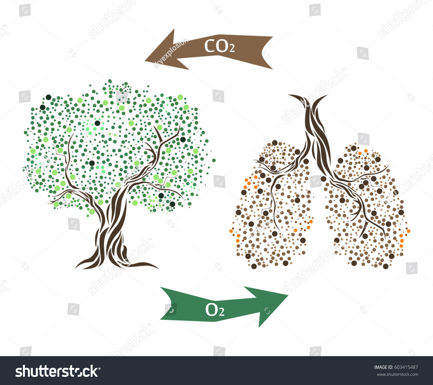 Vector Illustration Tree Lungs Stock Vector (Royalty Free) 603415487