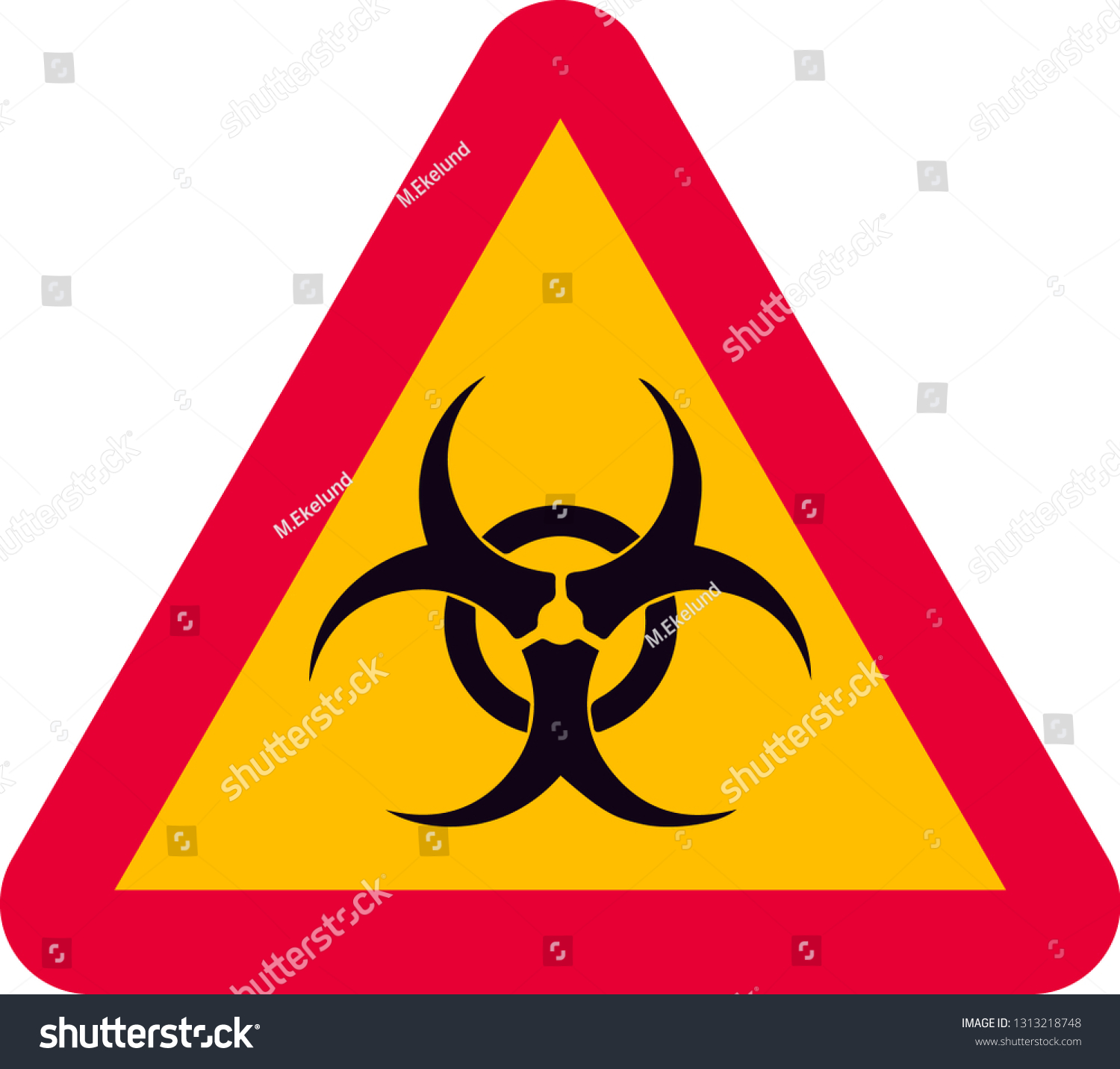 Vector Illustration Triangular Warning Sign Red Stock Vector (Royalty ...