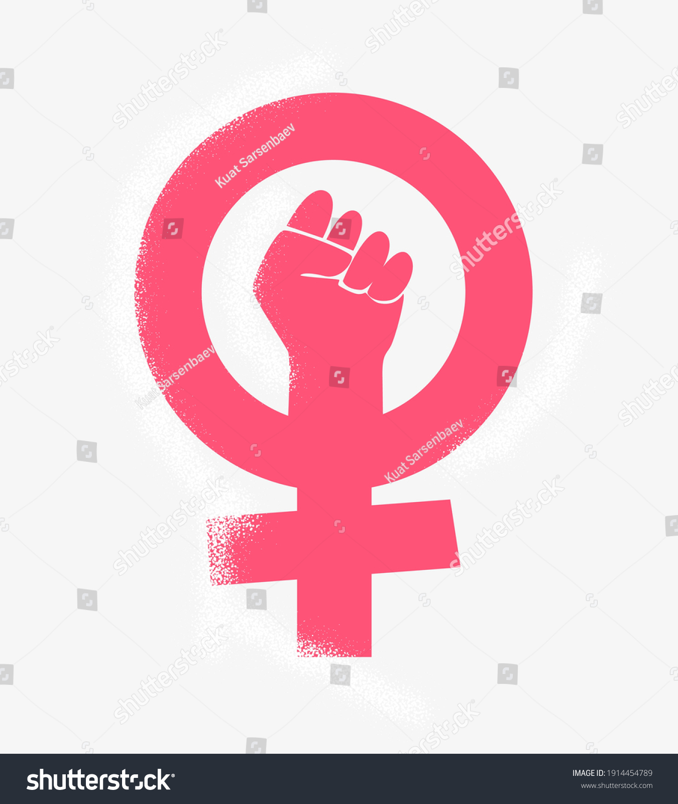 Vector Illustration Women Resist Symbol Raised Vetor Stock Livre De