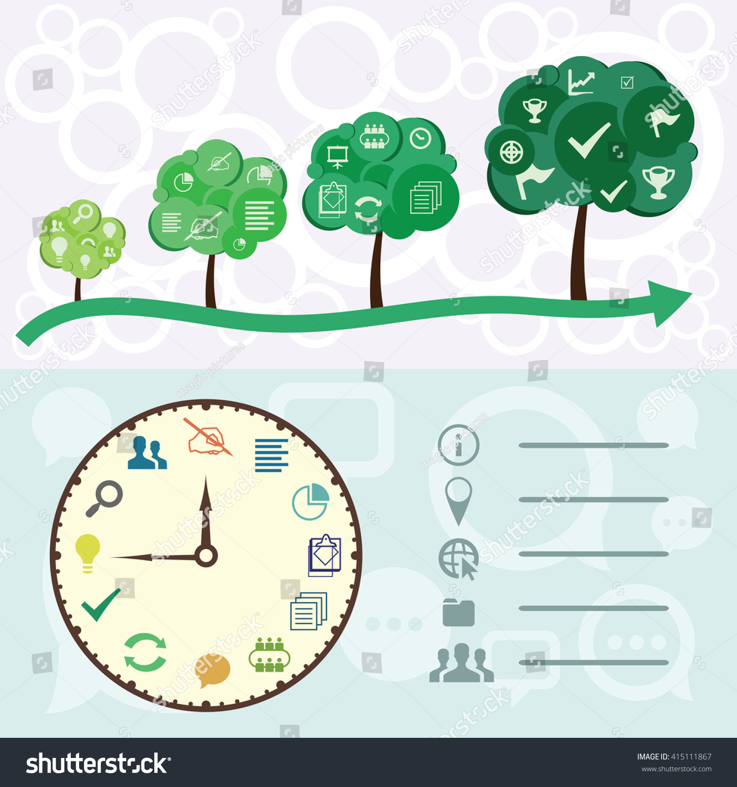Vector Illustration Work Timing Concept Stages: เวกเตอร์สต็อก (ปลอดค่า ...