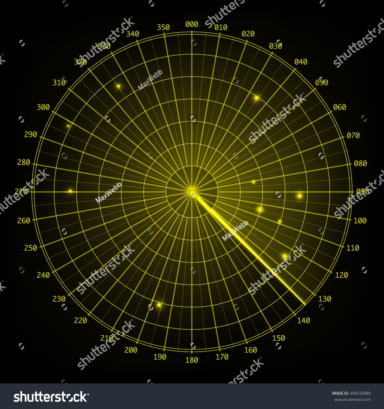 Vector Illustration Yellow Radar Screen Design: vector de stock (libre ...
